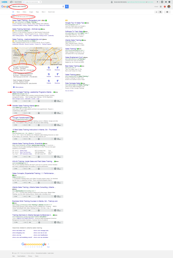 Google First Page Rankings - Hale Web Development